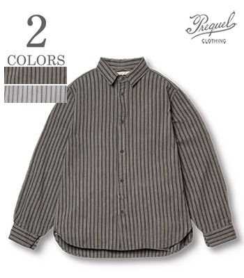 PREQUEL プリクエル HOMAGE 1907|長袖|ワークシャツ『Classic Stripe Work Shirt』【アメカジ・ワーク】S1010