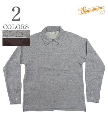 Soundman サウンドマン 長袖|裏毛|ハーフジップ|ジップフロントシャツ『Ashford L.S Sweat』【アメカジ・ミリタリー】597M-260U