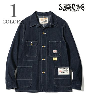 SUGAR CANE シュガーケーン ブルーデニム|ワークコート|カバーオール『11oz. BLUE DENIM WORK COAT』【アメカジ・ワーク】SC15655