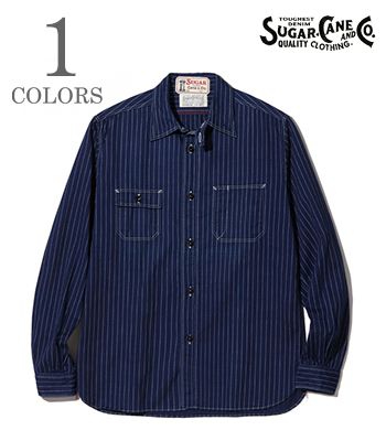 シュガーケーン 長袖 ワークシャツ SUGAR CANE 8.5oz. WABASH STRIPE WORK SHIRT SC25551