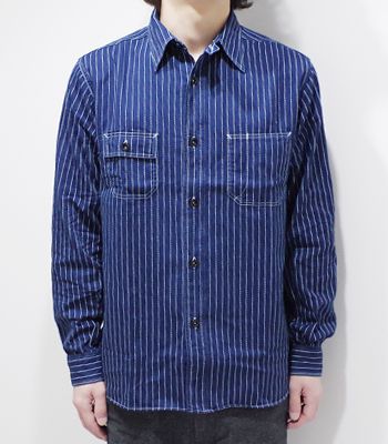 シュガーケーン 長袖 ワークシャツ SUGAR CANE 8.5oz. WABASH STRIPE WORK SHIRT SC25551