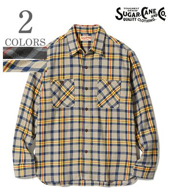 SUGAR CANE シュガーケーン 長袖|ツイル|ネルシャツ『TWILL CHECK WORK SHIRT』【アメカジ・ワーク】SC29362