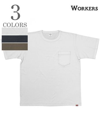 WORKERS ワーカーズ 半袖|クルーネック|レギュラーフィット|ポケットTEE『2 PLY T, Regular Fit』【アメカジ・カレッジ】25s-2ply-t