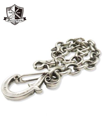 INCEPTION インセプション 真鍮|純銀メッキ|Fホール|カラビナ|ウォレットチェーン『F-HOLE CARABINER WALLET CHAIN/SILVER PLATING』【アメカジ・ウォレットチェーン】IPC-10