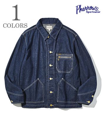 PHERROWS フェローズ 11.5oz国産セルヴィッチデニム|カバーオール『191-J Type DENIM WORK JACKET』【アメカジ・ワーク】191WJ