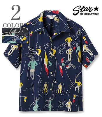 STAR OF HOLLYWOOD スターオブハリウッド 半袖|ドビーコットン|オープンカラーシャツ|24Model『SEA CRUISE OPEN SHIRT』【洋柄・アロハ】SH39319