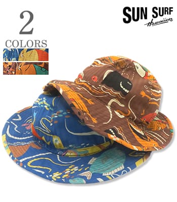 SUN SURF サンサーフ 柳原良平|Mookie Sato|ドビーコットン|ハット『DOBBY COTTON HAT CEAN ACTIVITIES』【アメカジ・アロハ】SS02846