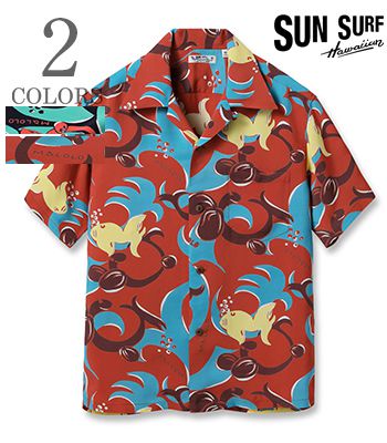 SUN SURF サンサーフ SHORT SLEEVE RAYON ALOHA SHIRT 24MODEL『MALOLO HAWAII』【アロハ・洋柄】SS39228