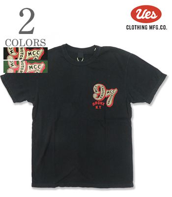 UES ウエス 半袖|16番単糸|天竺|プリントTシャツ『97 BRONX N.Y. SST』【アメカジ・カレッジ】652505
