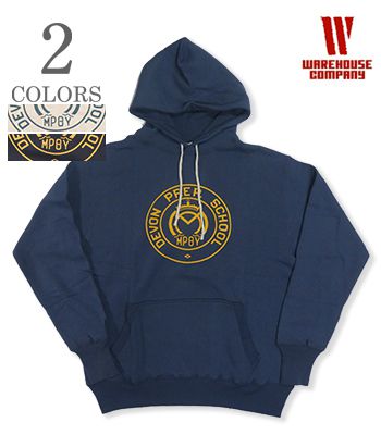 WAREHOUSE ウエアハウス 裏起毛|丸胴|2本針|セットインフード|プルパーカー『2本針フード DEVON』【アメカジ・カレッジ】450-DEVON