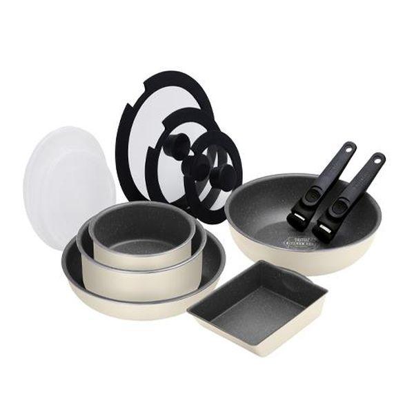 エスコ ESCO [12点組] 鍋・フライパンセット(IH対応) EA913VR-14B WO店