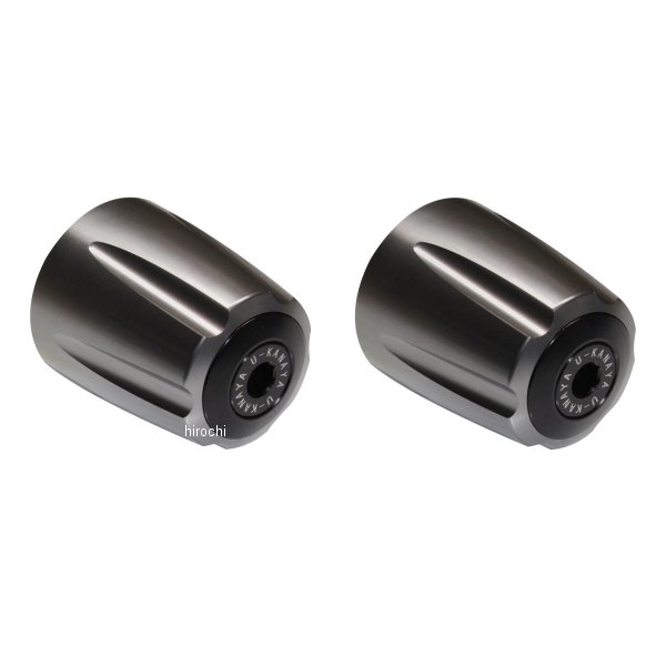 ユーカナヤ U-KANAYA アルミビレットハンドルバーエンド グルーヴタイプ ZRX400/ZRX400II チタン/黒 BEGVTI ...