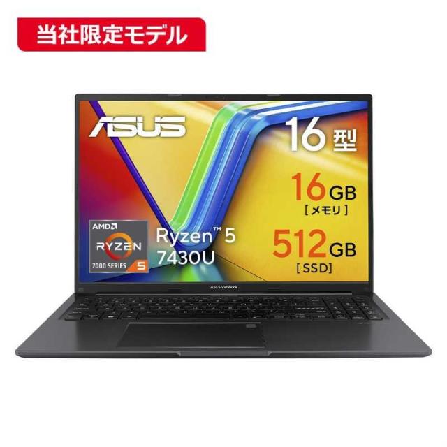 ASUS エイスース ノートパソコン Vivobook 16 [ 16型 / Win11 Home / Ryzen 5 / メモリ16GB / SSD512GB ] インディーブラック ...