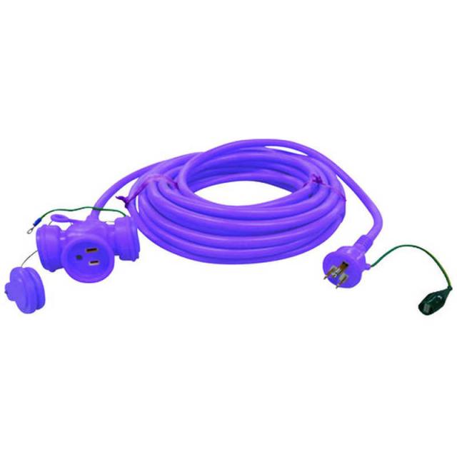 因幡電機産業　JAPPY 3P防水型延長コード 紫　KM0310JPP