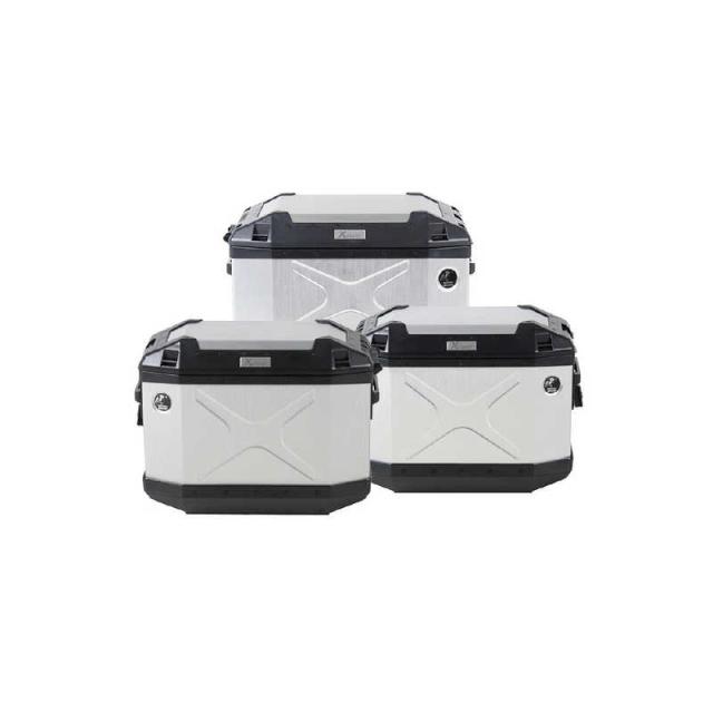 ヘプコアンドベッカー　XPLORER 3BOXセット トップケース45＋サイドケース30 シルバー　HBS-XPR-ALL-S