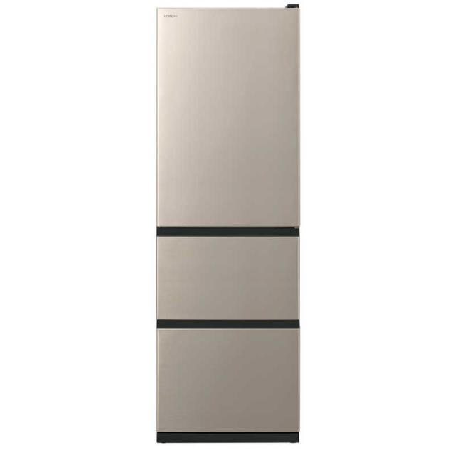 日立　HITACHI　冷蔵庫 3ドア 375L 右開き Vタイプ 真ん中野菜室 サッと急冷却 幅60cm ライトゴールド　R-V38X-N（標準設置無料）