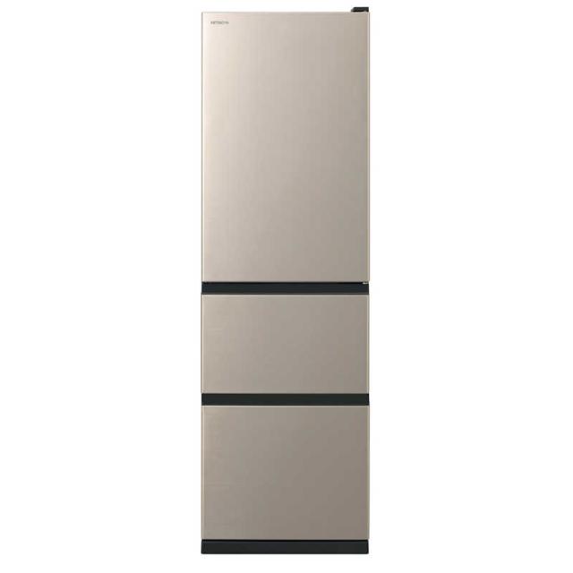 日立　HITACHI　冷蔵庫 3ドア 315L 左開き Vタイプ 真ん中野菜室 サッと急冷却 幅54cm ライトゴールド　R-V32XL-N（標準設置無料）