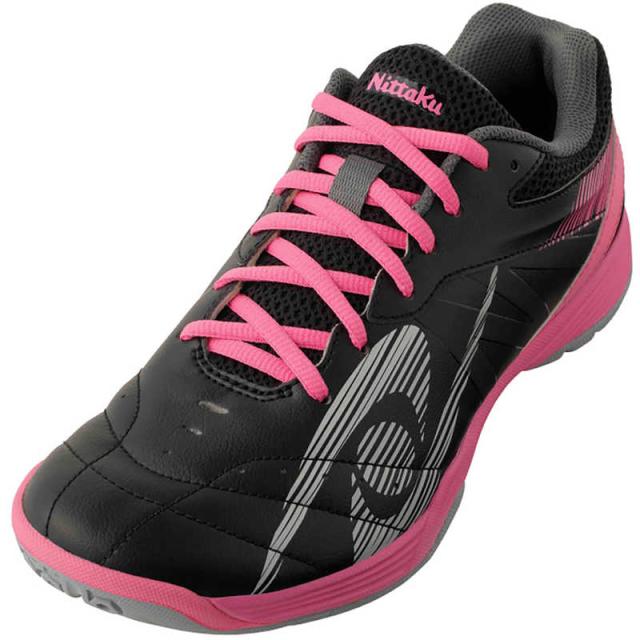 ニッタク　卓球用品 卓球シューズ Nittaku ユニセックス ムービングエース [男女兼用/26.5cm] ブラック×ピンク　NS4438