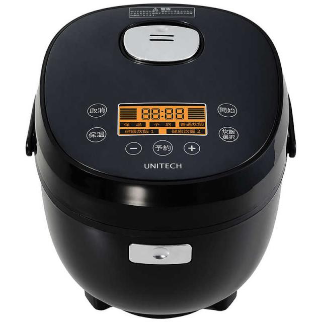 ユニテク　糖質カット炊飯器 3.5合 (1.5合まで糖質カット炊き) ブラック　RB-65B