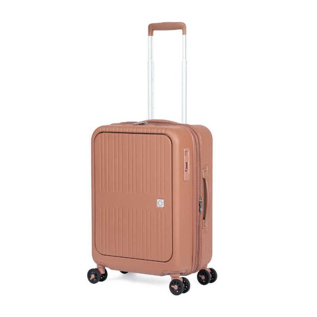 A.L.I　スーツケース ジッパータイプ 宿泊目安：1〜3日間 037L 拡張機能搭載 ワンタッチフロントオープン キャスターストッパー テラコッタ　PIF-8811-18W