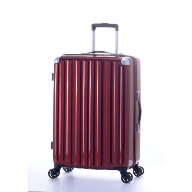 A.L.I　スーツケース ジッパータイプ 宿泊目安：4〜6日間 66L ポリカーボネイト100％ TSAロック搭載 ダブルホイールキャスター ワインレッド　ALI-6008-24
