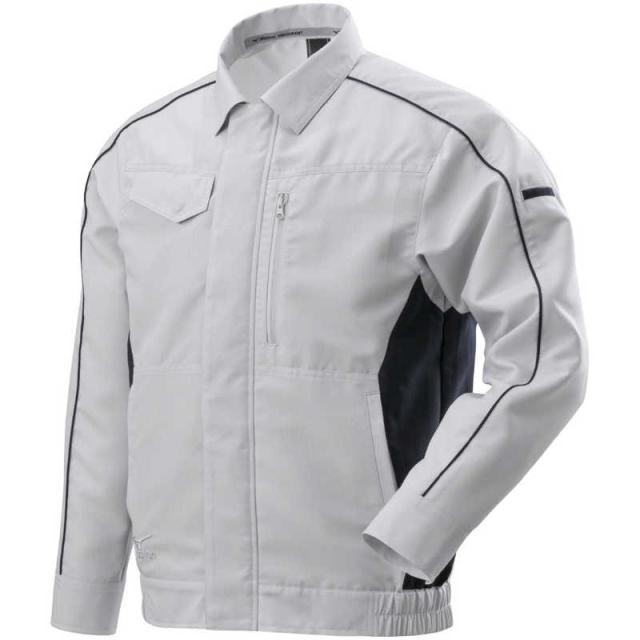 ミズノ　ワークジャケット(春夏向け) ［ユニセックス］ 3XL-8 71：ベイパーシルバー×ネイビー　F2JE218371