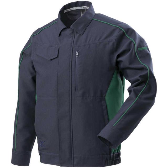 ミズノ　ワークジャケット(春夏向け) ［ユニセックス］ 3XL-8 83：ネイビー×ディープグリーン　F2JE218383