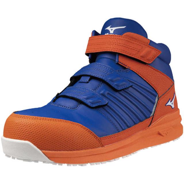 ミズノ　29.0cm 男女兼用 安全靴 オールマイティ SSII21H 靴幅：3E相当(ブルー×ホワイト×オレンジ) (JSAA・普通作業用(A種)認定品 耐滑 プロテクティブスニーカー) 27：ブルー×ホワイト×オレンジ 【返品交換不可】　F1GA220527