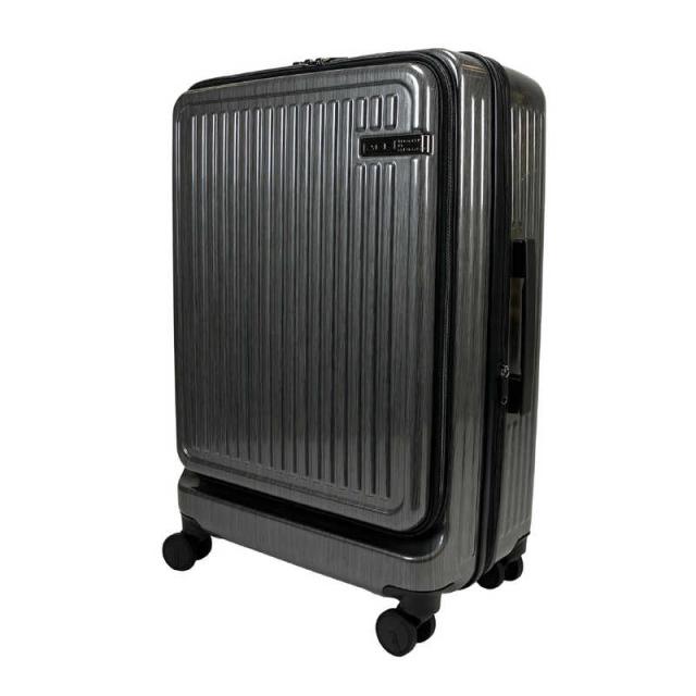 ACE　DESINED BY ACE IN JAPAN フロントオープンラゲージ 67-75L 拡張型サイズ ［TSAロック搭載］ ヘアラインブラック　ACE-548202