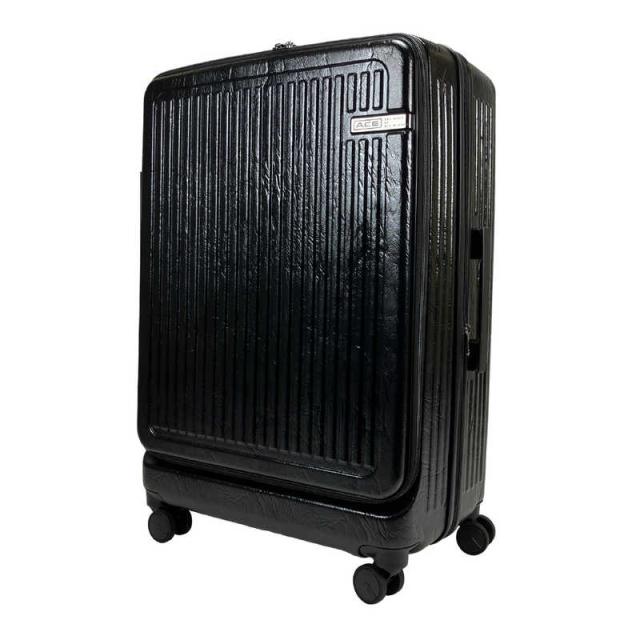 ACE　DESINED BY ACE IN JAPAN フロントオープンラゲージ 87-97L 拡張型サイズ ［TSAロック搭載］ レザーシボブラック　ACE-548311