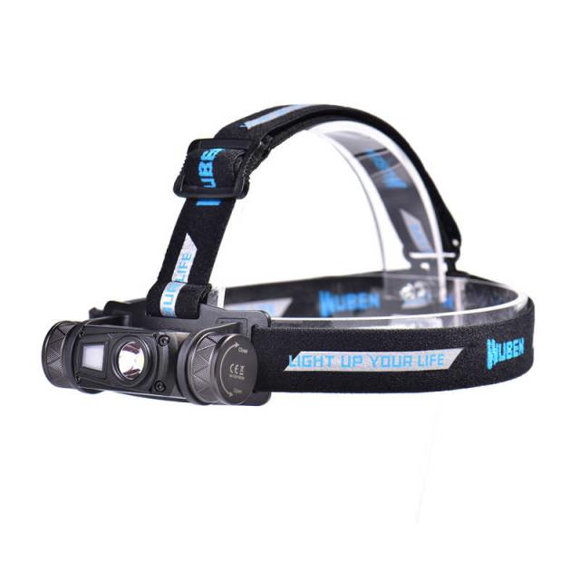 WUBEN　高輝度ヘッドライト 1200lm ブラック ［LED /充電式 /防水対応］　FU8-WU