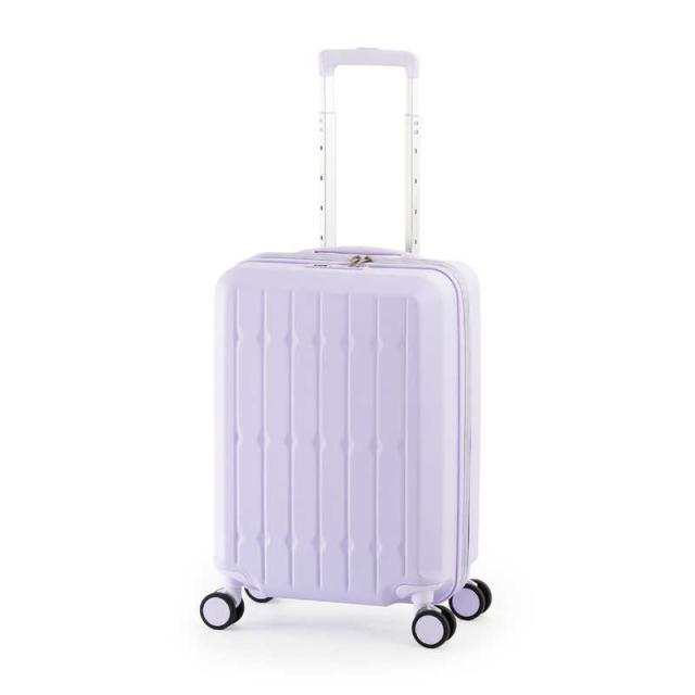A.L.I　スーツケース ジッパータイプ 宿泊目安：1〜3日間 37L ドリンクホルダー付き ダブルキャスター パステルラベンダー　ALI-6030SD-18W
