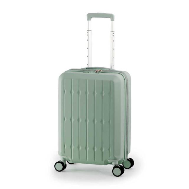 A.L.I　スーツケース ジッパータイプ 宿泊目安：1〜3日間 37L ドリンクホルダー付き ダブルキャスター アッシュミントグリーン　ALI-6030SD-18W