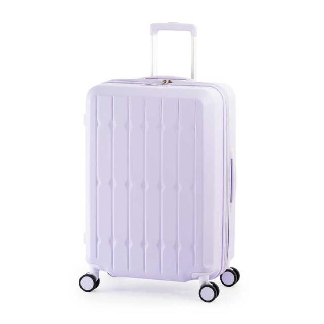 A.L.I　スーツケース ジッパータイプ 宿泊目安：4〜6日間 66L ドリンクホルダー付き ダブルキャスター パステルラベンダー　ALI-6030SD-24W