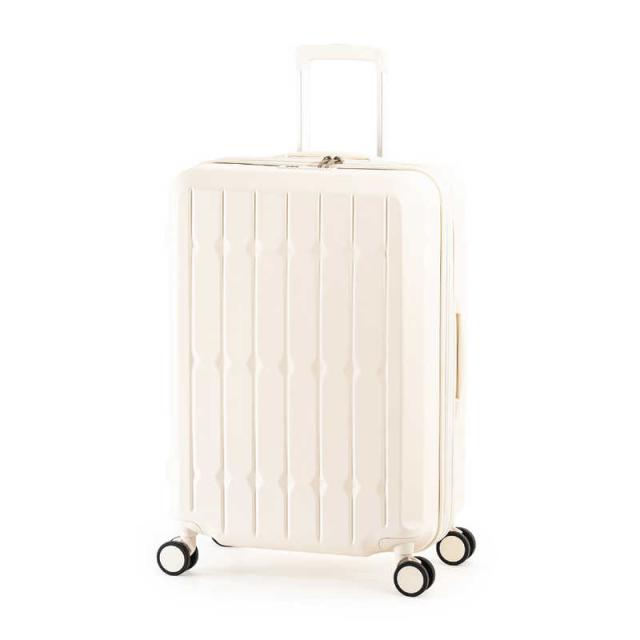 A.L.I　スーツケース ジッパータイプ 宿泊目安：4〜6日間 66L ドリンクホルダー付き ダブルキャスター バニラ　ALI-6030SD-24W