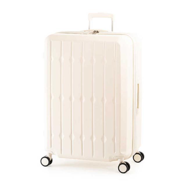 A.L.I　スーツケース ジッパータイプ 宿泊目安：7〜9日間 99L ドリンクホルダー付き ダブルキャスター バニラ　ALI-6030SD-28W