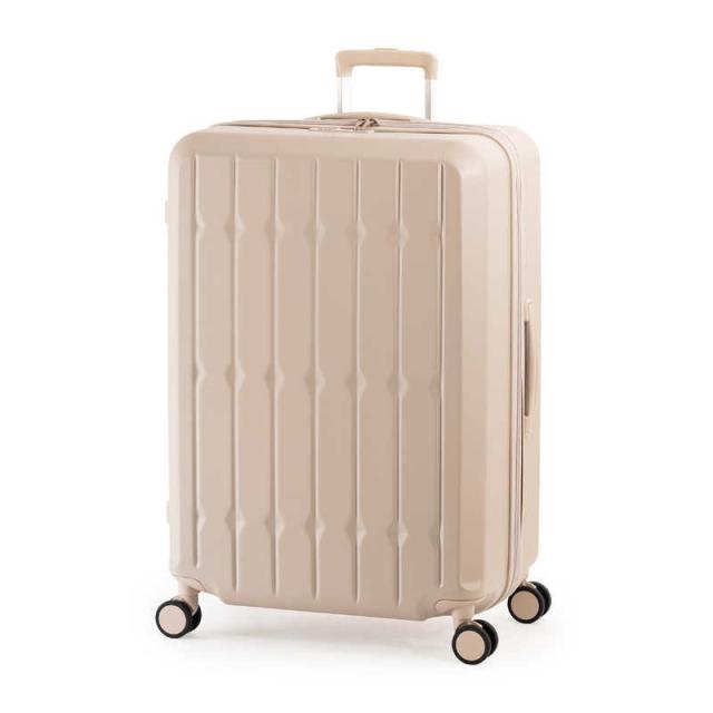 A.L.I　スーツケース ジッパータイプ 宿泊目安：7〜9日間 99L ドリンクホルダー付き ダブルキャスター ラテ　ALI-6030SD-28W