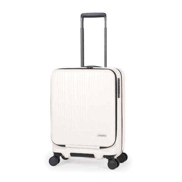 A.L.I　スーツケース ジッパータイプ 宿泊目安：1〜3日間 038L フロントオープン 拡張機能搭載 前輪ストッパー TSAロック搭載 MAXBOX マットバニラ　MX-8011-18W
