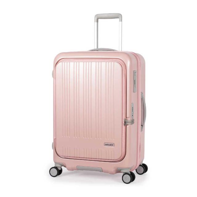 A.L.I　スーツケース ジッパータイプ 宿泊目安：7〜9日間 070L フロントオープン 拡張機能搭載 前輪ストッパー TSAロック搭載 MAXBOX マットバーンコーラル　MX-8011-24W