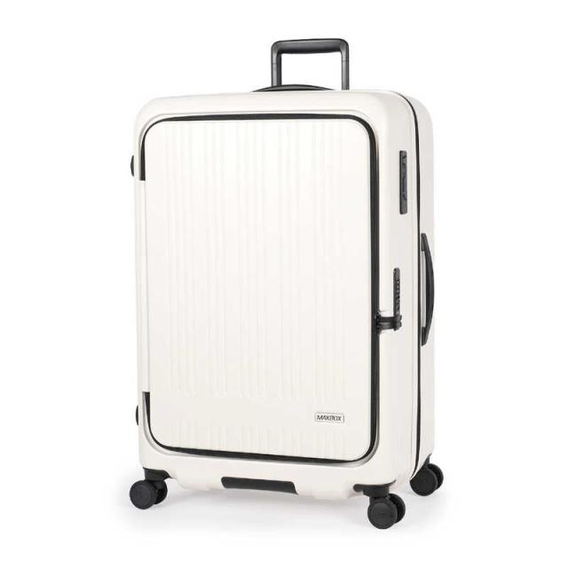 A.L.I　スーツケース ジッパータイプ 宿泊目安：10日間以上 100L フロントオープン 拡張機能搭載 前輪ストッパー TSAロック搭載 MAXBOX マットバニラ　MX-8011-28W