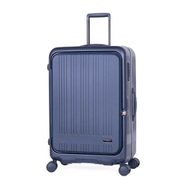 A.L.I　スーツケース ジッパータイプ 宿泊目安：7〜9日間 99L 横開きフロントオープン 前輪ストッパー 内装抗菌・防臭加工 鉄紺　MX-8011RV-28