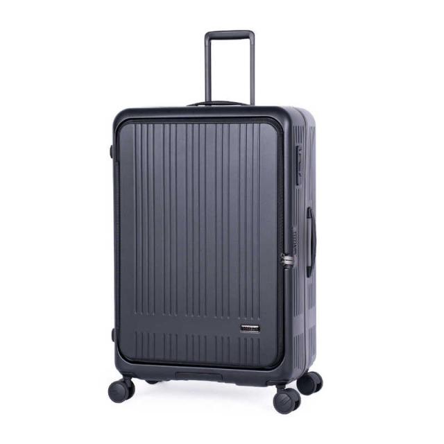A.L.I　スーツケース ジッパータイプ 宿泊目安：10日間以上 120L 横開きフロントオープン 前輪ストッパー 内装抗菌・防臭加工 墨色　MX-8011RV-30