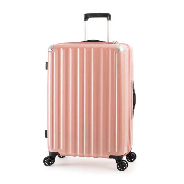 A.L.I　スーツケース ジッパータイプ 宿泊目安：4〜6日間 66L ポリカーボネイト100％ TSAロック搭載 ダブルホイールキャスター アッシュコーラル　ALI-6008-24