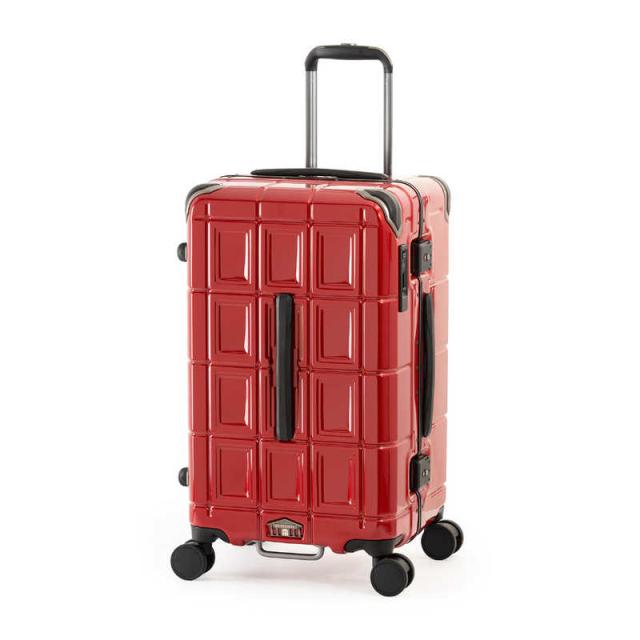A.L.I　スーツケース PANTHEON パンテオン フレームボックスタイプ 前輪ストッパー搭載 [70L /1週間以上] クリアローズレッド　PTB-2008-M