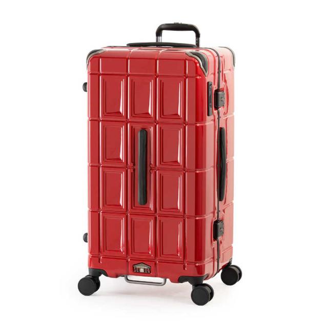 A.L.I　スーツケース PANTHEON パンテオン フレームボックスタイプ 前輪ストッパー搭載 [105L /1週間以上] クリアローズレッド　PTB-2008-L