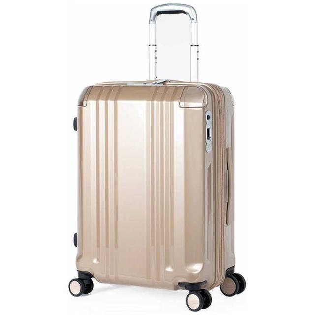 A.L.I　スーツケース ジッパータイプ 宿泊目安：4〜6日間 52L 拡張機能搭載 前輪ストッパー ダブルホイールキャスター シャンパンGD　ALI-089-22W