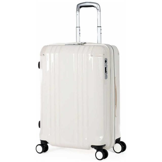 A.L.I　スーツケース ジッパータイプ 宿泊目安：4〜6日間 52L 拡張機能搭載 前輪ストッパー ダブルホイールキャスター バニラ　ALI-089-22W