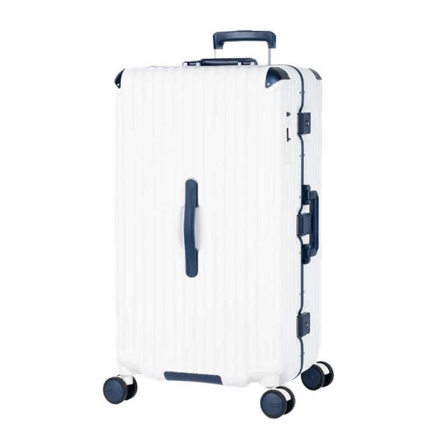 A.L.I　スーツケース フレームタイプ 宿泊目安：7〜9日間 098L 大容量縦長タイプ 前輪ストッパー TSAロック搭載 バニラ×ネイビー　GM-056-28