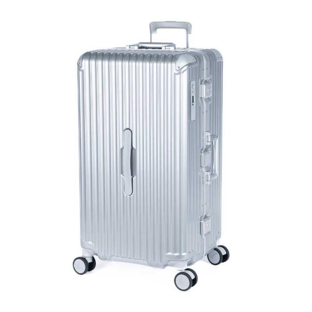 A.L.I　スーツケース フレームタイプ 宿泊目安：7〜9日間 098L 大容量縦長タイプ 前輪ストッパー TSAロック搭載 クロームシルバー　GM-056-28