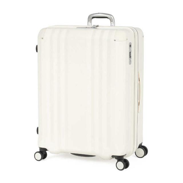 A.L.I　スーツケース ジッパータイプ 宿泊目安：10日間以上 102L 拡張機能搭載 前輪ストッパー 抗菌防臭 大容量102L デカかるEdge バニラ　ALI-089-102